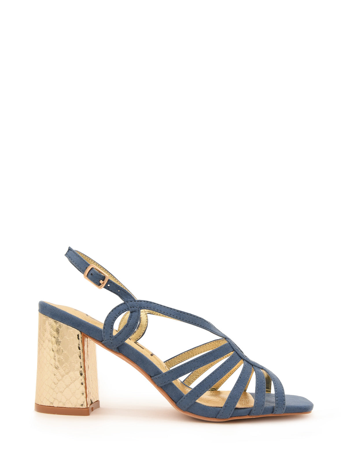 Sandalia azul de tacón cuadrado – AZAREY SHOES