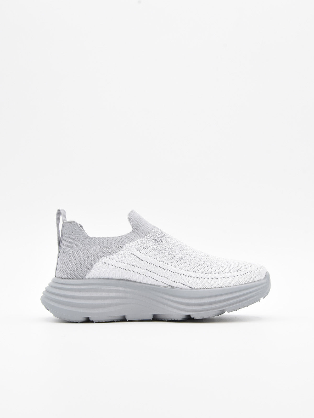 Zapatilla slip-on gris degradada con logo y suela chunky – AZAREY SHOES